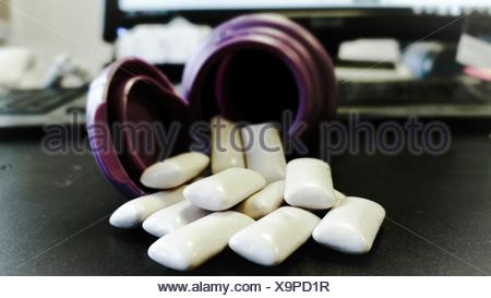 Chewing gum on a table Stock Photo: 48479140 - Alamy