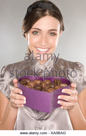 Heart shaped box of chocolates Stock Photo - Alamy