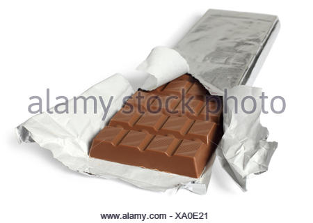 Ripped Open Chocolate Bar Isolated on White Background Stock Photo - Alamy