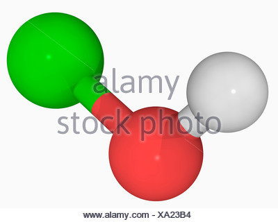 Hypochlorous acid molecule Stock Photo - Alamy