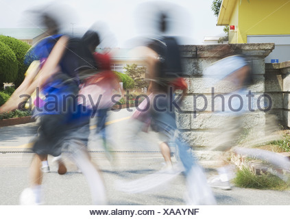 Elementary school students commute Stock Photo - Alamy