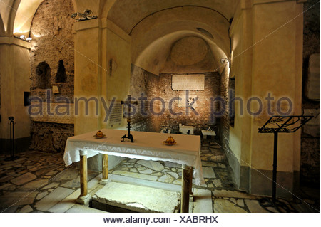 Crypt of St. Sebastian in the Catacombs of San Sebastiano, Via Appia ...