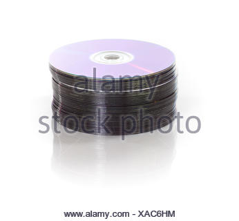 Stack of DVDs on white Stock Photo - Alamy