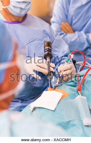Sinus surgery. Surgeons performing functional endoscopic sinus Stock ...