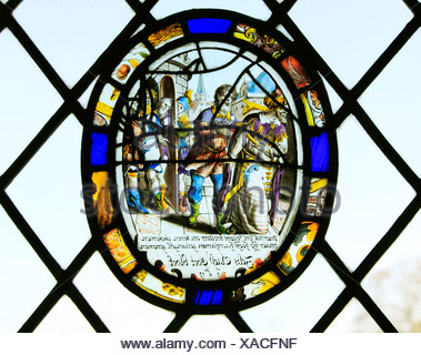 17th century Dutch Flemish stained glass window, dated 1613, Barningham ...