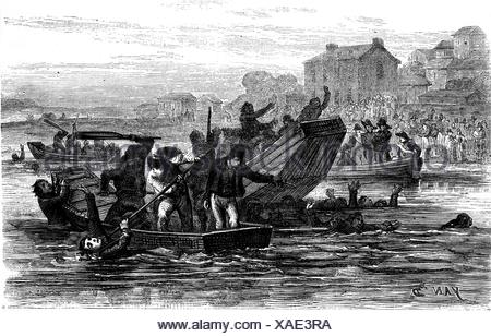 French Revolution 1789 - 1799, uprising of the Vendee, mass execution ...