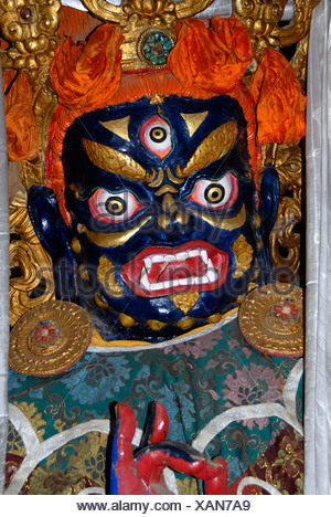Tibetan Buddhism, blue demon in flames, Vighnanthaka, Vighnari Stock ...