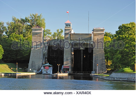 Canada, Ontario, Peterborough, Lift Lock on the Trent-Severn Waterway ...