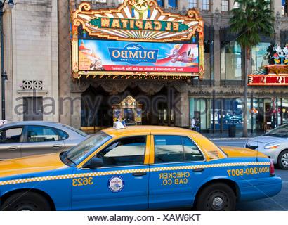 Checker Cab taxi in Hollywood, Los Angeles, California, USA Stock Photo ...