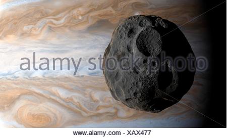 Amalthea is a moon of Jupiter, the third closest to the planet at Stock ...