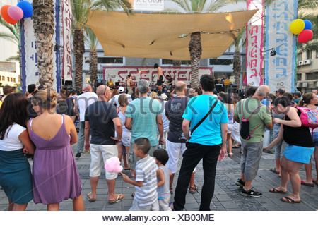 Israel, Haifa, crowed of people at an outdoor music festival Stock ...