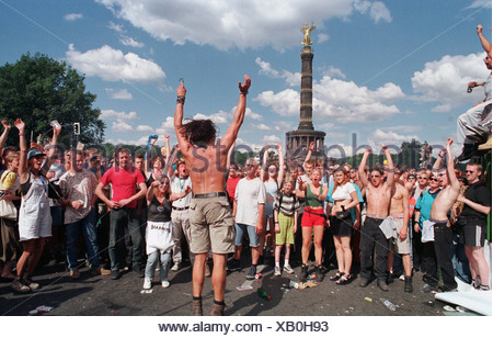 Visiting at the Love Parade in Berlin, Germany Stock Photo - Alamy