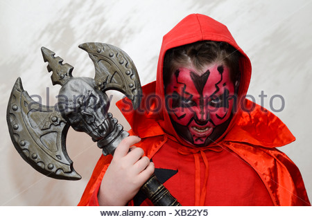 Red devil satan or Lucifer demon cartoon face with horns and a goatee ...