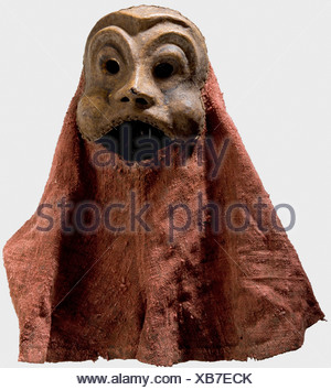 An German executioner's mask, 17th century Multiple coloured half Stock ...