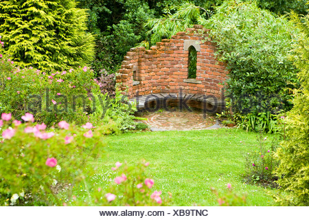 brick folly built as an informal seating area Stock Photo: 20354806 - Alamy