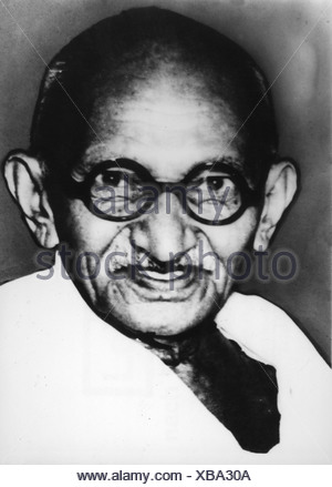 Gandhi, Mohandas Karamchand, called Mahatma, 2.10.1869 - 30.1.1948 ...