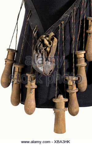 A German musketeer's bandolier, 1st half of the 17th century Stock ...