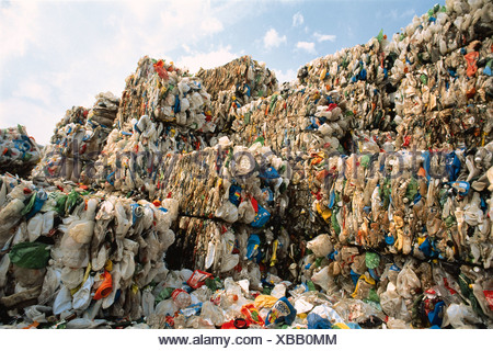 pile of rubbish plastic synthetics recycling environment rubbish Stock ...