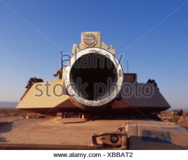 Front View of the 120mm Main Gun of an M1A1 Abrams Battle Tank Stock ...