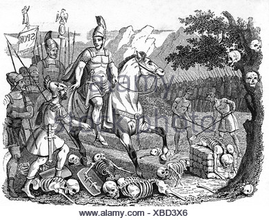 events, Roman-Germanic Wars 12 BC - 16 AD, Germanicus having the dead ...