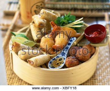 Selection of chinese starters Stock Photo - Alamy