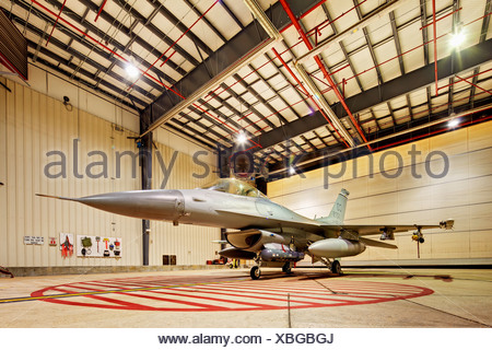 F-16 Alert Jet in Hangar Loaded Live Weapons High Dynamic Range or ...