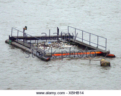 Passive Debris Collector, floating rubbish bin on the River Thames ...