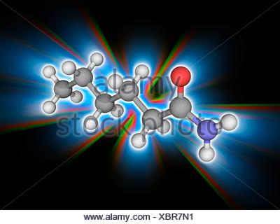 Hexanamide. Molecular model of the organic compound and amide Stock ...