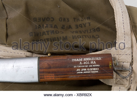 A US Army parachute container, in reinforced khaki material, complete ...