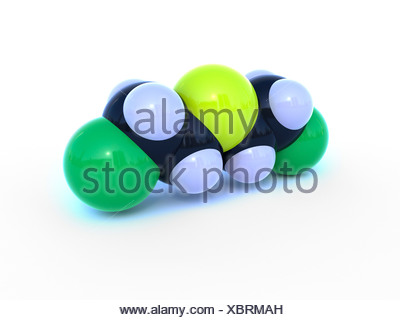Molecular structure of mustard gas molecule showing carbon (black Stock ...