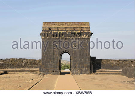 Entrance gate to Chatrapati Shivaji Maharaj Samadhi , Raigad Fort Stock ...