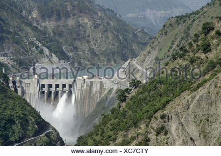 Baglihar dam on Chenab river. Known as Baglihar Hydroelectric Power ...