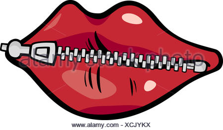 zipped lips cartoon illustration Stock Vector Image & Art - Alamy