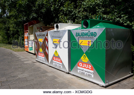 Waste glass recycling containers, Germany, Europe Stock Photo: 18704336 ...