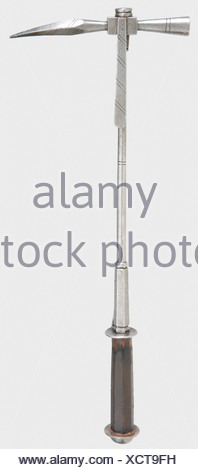 A German war hammer, 1st half of the 17th century Slender iron beak ...