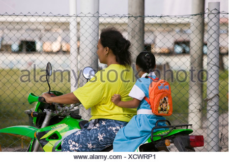 The school run on Funafuti, Tuvalu Stock Photo - Alamy