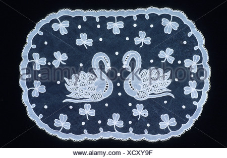 Carrickmacross Lace swan motif County Monaghan hand made Eire Ireland ...