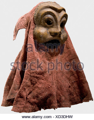 An German executioner's mask, 17th century Multiple coloured half Stock ...