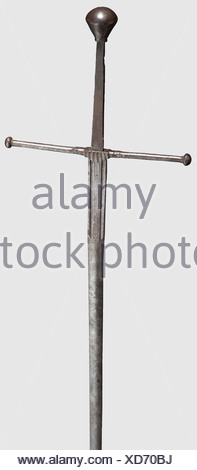 A sword, 16th century Double-edged blade with long fullered ricasso ...