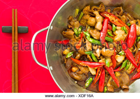 Chinese cuisine griddle pork intestines Stock Photo - Alamy