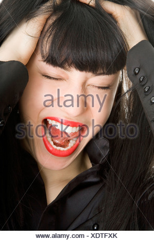 girl crying with laughter Stock Photo - Alamy