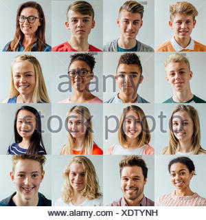 4x4 collage of headshots of high school students and teachers. They ...