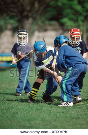 Children Playing Gaelic Sport Of Hurling, Ireland Stock Photo: 36371144 ...