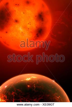 Illustration of the exoplanet Kepler 1649b. This terrestrial (rocky ...