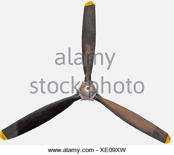 A US Hamilton-Standard propeller type 23-E-5O., Three black painted ...