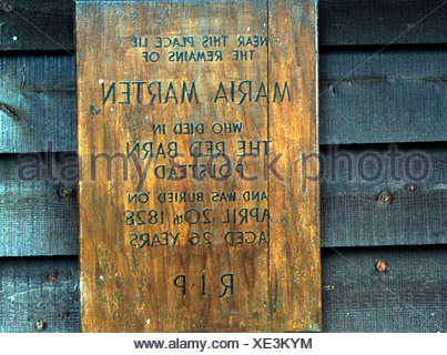 Polstead, Suffolk, Memorial to Maria Marten, victim of the Red Barn ...