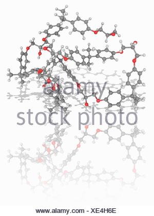 Epoxy resin polymer. Molecular model of several linked subunits of ...