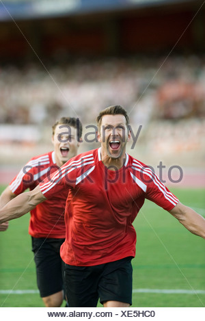 Soccer players shouting in victory Stock Photo: 42056340 - Alamy