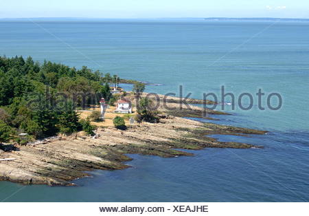 Gulf Islands, Active Pass aerial between Galiano and Mayne Island Stock ...
