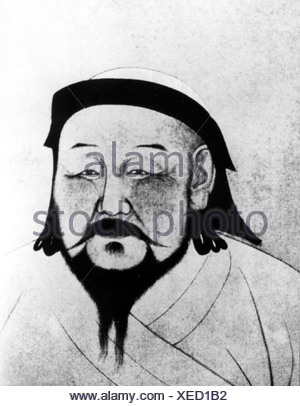 Kublai Khan (1215 – 1294); (Great Khan) of the Mongol Empire from Stock ...
